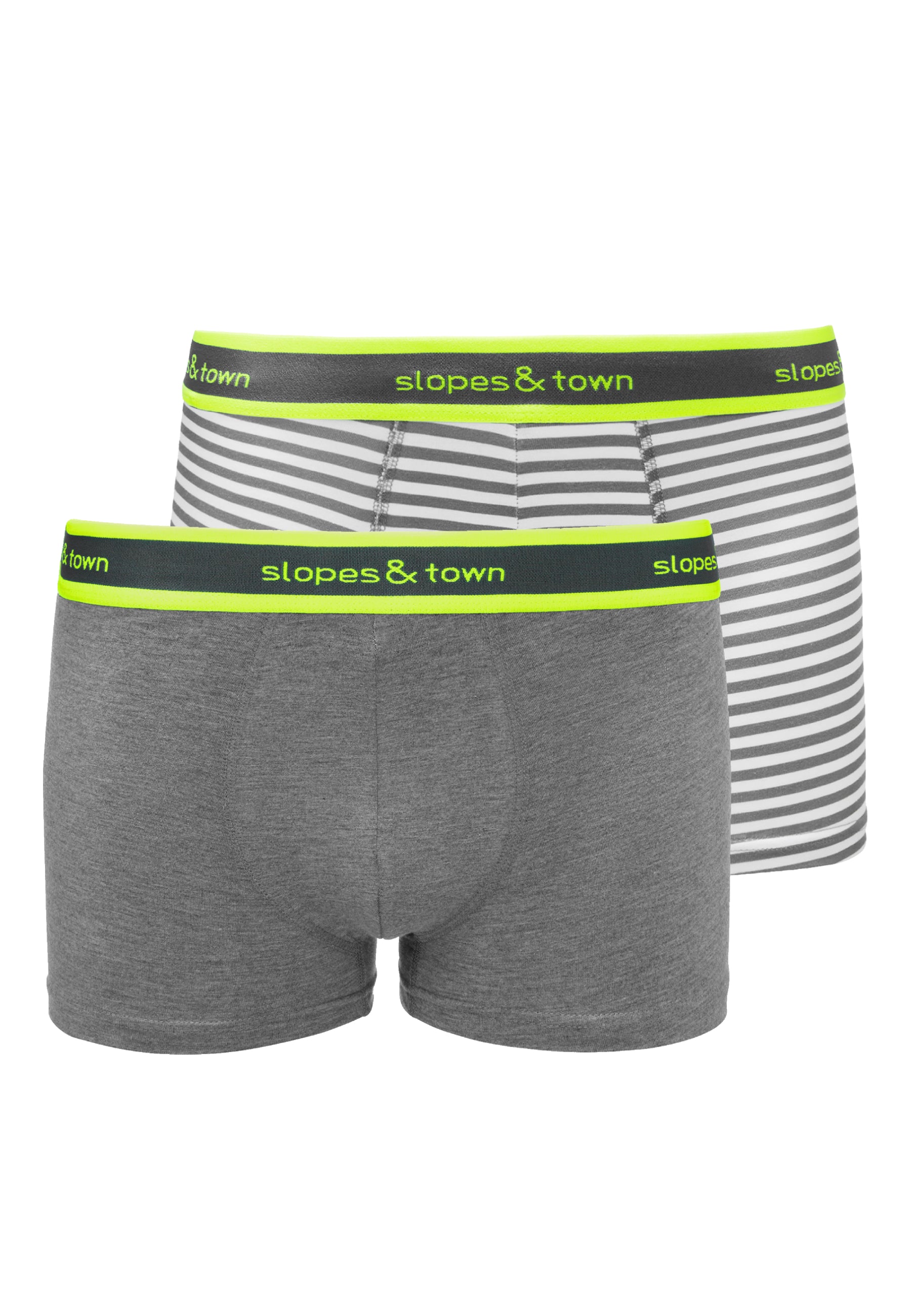 Bamboo boxer shorts melange/grey stripes (2-pack) – Slopes and town